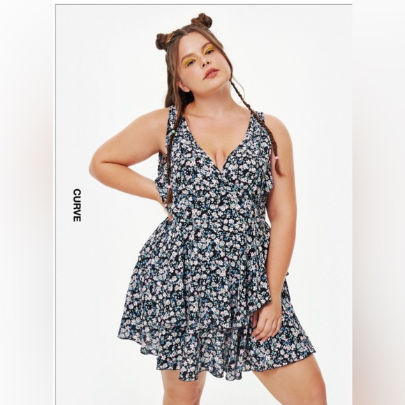 Cider | Dresses | Cider Womens Floral Ruffle Mini Dress Nwt Size X ...